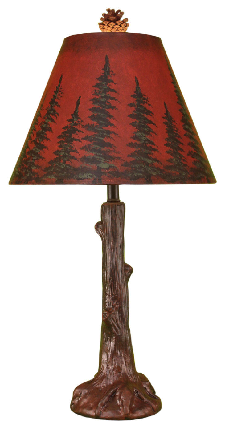 Burnt Red Tree Trunk Table Lamp - Rustic - Table Lamps - by Furniture ...