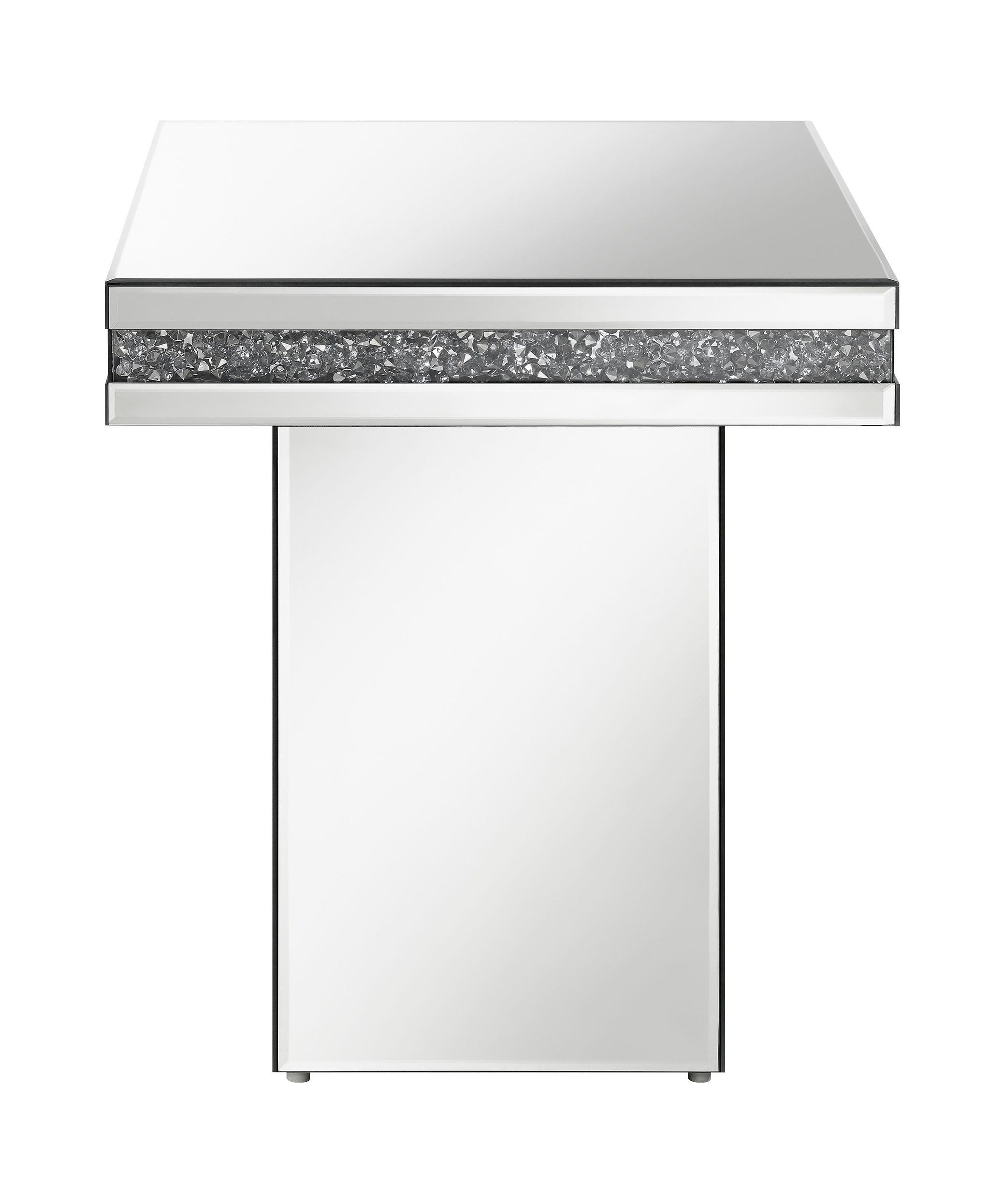 Elora Pedestal Square Top Accent Table Mirror - Contemporary - Side ...