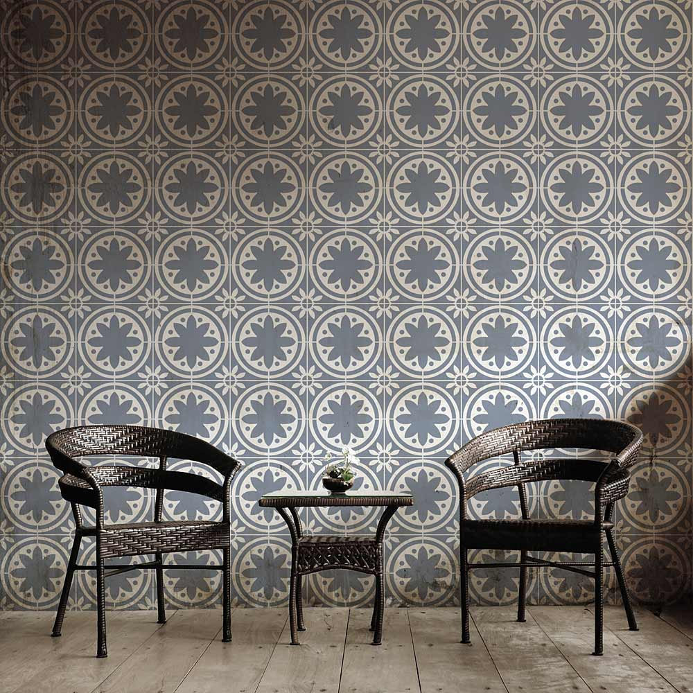 Primavera Tile Stencil - DIY Portuguese Tiles - Faux Cement Tile ...