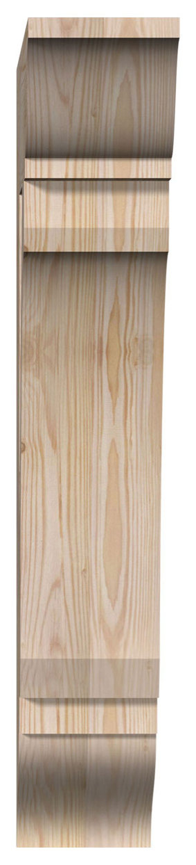 Balboa Traditional Bracket, 14"Dx26"H, 3 1/2"W Western Red Cedar/Smooth ...