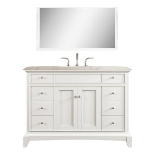 Eviva Elite Stamford 42" White Vanity With Double Ogee White Quartz Top ...