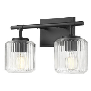 Landon 2 Light Bathroom Vanity Light, Matte Black - Transitional ...