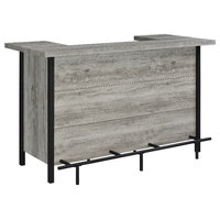 Coaster Farmhouse Wood Storage Bar Unit with Metal Frame in Gray ...