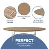 LeisureMod Rossmore Oval Coffee Table With White Steel Frame ...