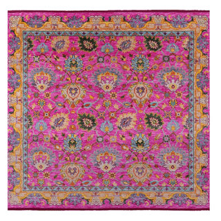 10' Square Hand Knotted William Morris Wool Rug - Q15597, 9' 9" X 10' 0 ...