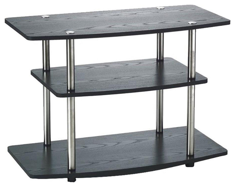 Pemberly Row Contemporary 3-Tier Wood TV Stand for TVs up to 32" in ...