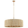 Abaca 8-Light Chandelier, Satin Brass With Abaca Rope - Beach Style ...