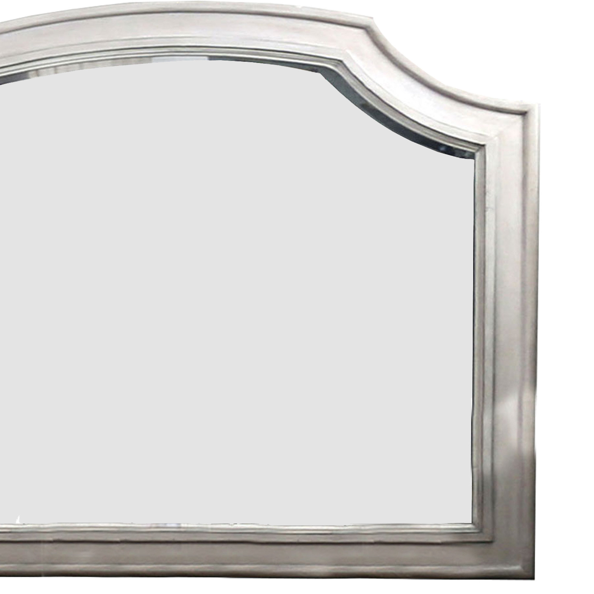 Benzara BM235469 46" Scalloped Wooden Frame Transitional Mirror, White ...