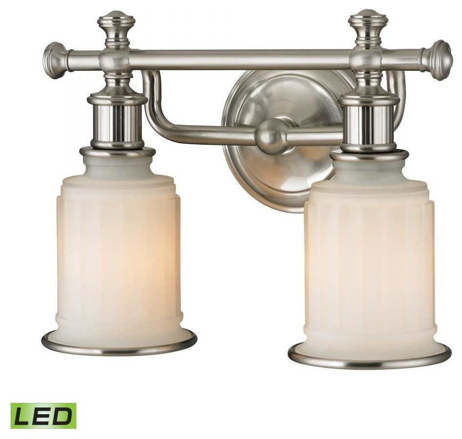 Acadia 2-Light LED Vanity, Brushed Nickel - Traditional - Bathroom ...