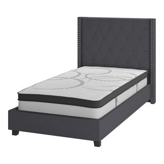 Flash Furniture Riverdale Twin Platform Bed Set, Dark Gray, HG-BM10-45 ...