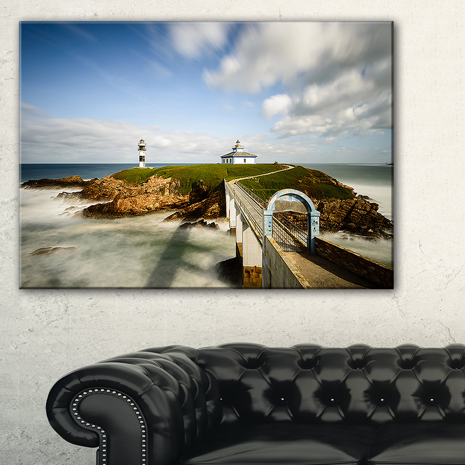 "Cloudy Illa Pancha Lighthouse" Seashore Canvas Photo Print, 40"x20 ...
