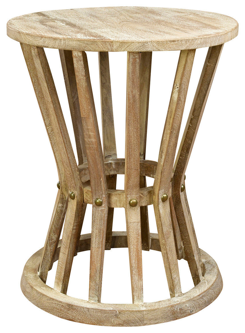 Round Slatted Table - Farmhouse - Side Tables And End Tables - by ...