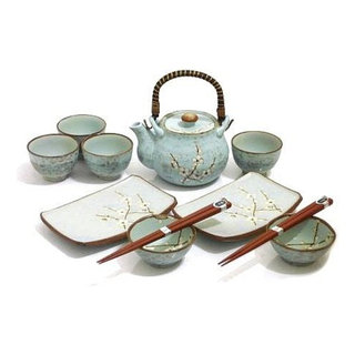 Pale Green Plum Sushi and Tea Set - Asian - Tea Sets - by My Sushi Set ...