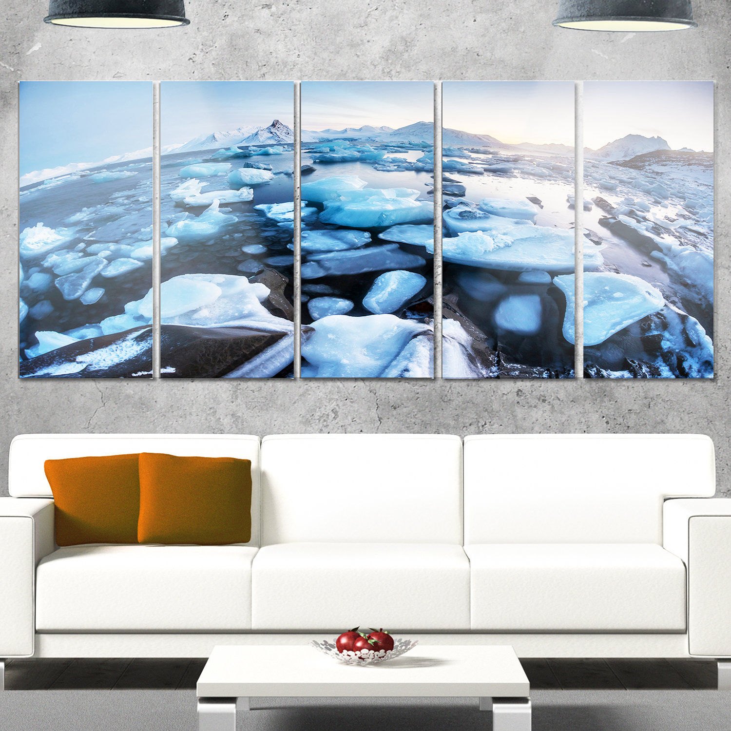 "Unusual Arctic Ice Landscape" Metal Wall Art, 60"x28" - Contemporary ...