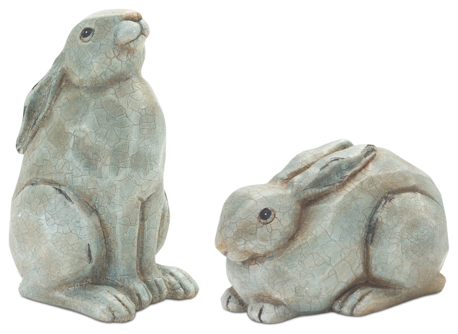 Garden Rabbit Figurine, 2-Piece Set - Farmhouse - Garden Statues And ...