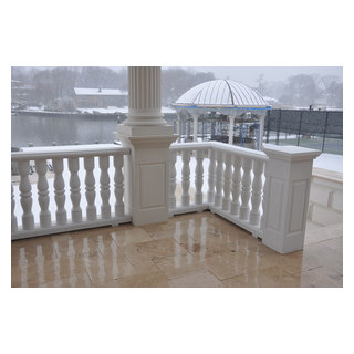 Balustrade System with Columns on Pedestals - Mediterranean - Balcony ...