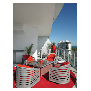 Fort Lauderdale Beach Red - Eclectic - Balcony - Miami - by Interiors ...