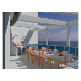 Jennifer Post designed apartment at The Bath Club, Miami Beach ...