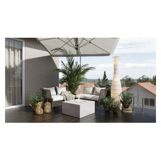 Terrace CG Render for a Los Angeles Dwelling - Mediterranean - Balcony ...