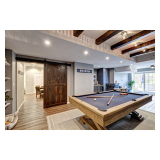 A Beachy Basement Design Perfect for Entertaining - Beach Style ...