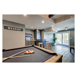 A Beachy Basement Design Perfect for Entertaining - Beach Style ...
