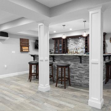 75 Huge Porcelain Tile Basement Ideas You'll Love - March, 2024 | Houzz
