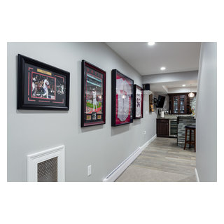 Basement Bar & Entertainment Area - Traditional - Basement - Boston ...