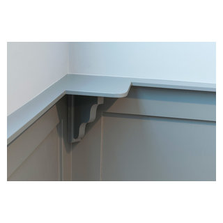 Basement Bar Drink Ledge with Corbels - Beach Style - Basement ...