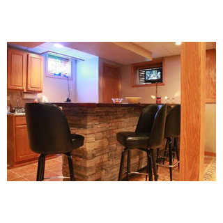 basement bas design with chairs - Modern - Basement - Detroit | Houzz