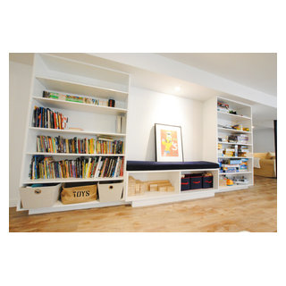 Basement Built In Shelves - Traditional - Basement - New York - by Arch ...