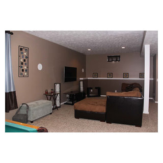 Basement Entertainment and Media Area Ideas - Contemporary - Basement ...