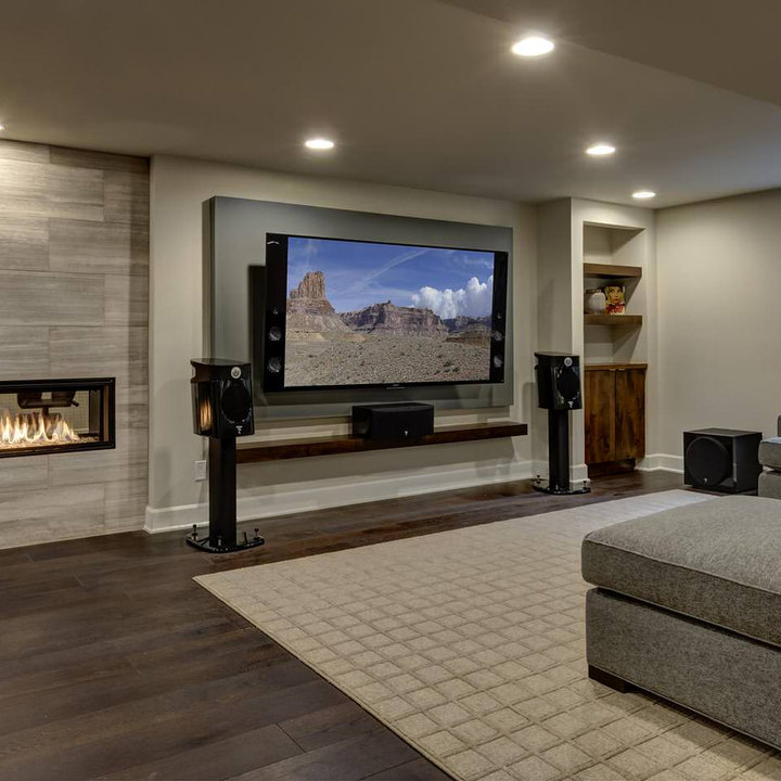 75 Beautiful Basement Home Theater Pictures & Ideas | Houzz