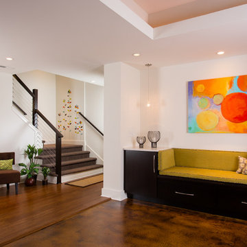 75 Orange Basement with White Walls Ideas You'll Love - April, 2022 | Houzz