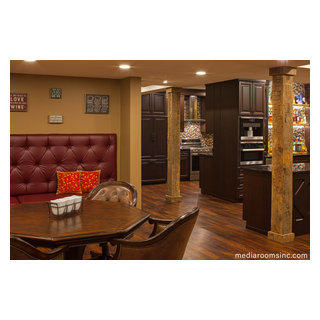 Basement Remodel with Theater, Bar, Wine Cellar, Kitchen - Transitional ...