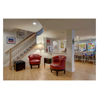 Basement Stairs Pinball Machines - Transitional - Basement - Denver ...