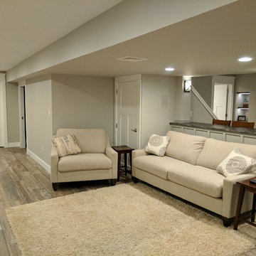 75 Porcelain Tile Basement with Gray Walls Ideas You'll Love - July ...