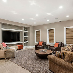 75 Beautiful Eclectic Basement with Brown Walls Ideas & Designs - July ...