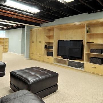 75 Modern Yellow Basement Ideas You'll Love - July, 2024 | Houzz
