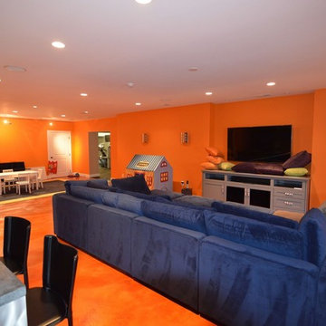 75 Farmhouse Orange Basement Ideas You'll Love - January, 2024 | Houzz