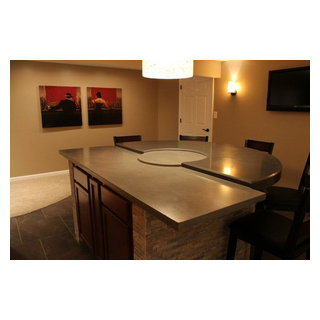 Grey and Charcoal multi level concrete countertops - Traditional ...