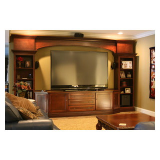 Large screen TV entertainment cabinets - Craftsman - Basement - Other ...