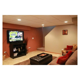 LCD screen in basement - Modern - Basement - Detroit | Houzz UK