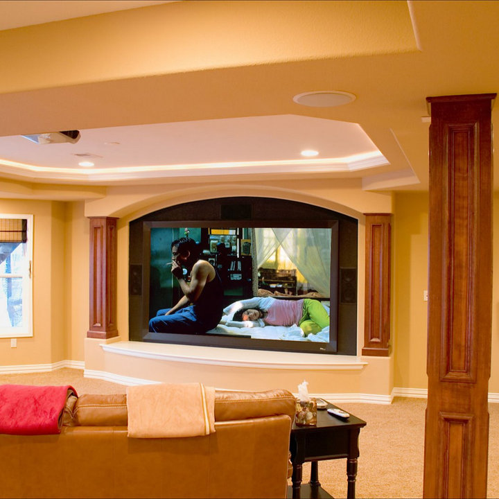 75 Beautiful Basement Home Theater Pictures & Ideas | Houzz