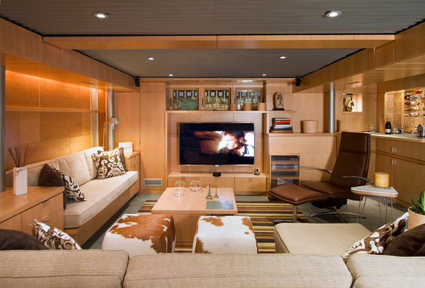 Basement of the Week: Clever Details Update a Below-Ground Lounge
