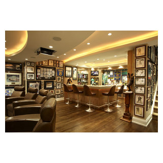 Memorabilia Display & Entertainment Space - Contemporary - Basement ...