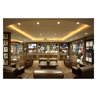 Memorabilia Display & Entertainment Space - Contemporary - Basement ...