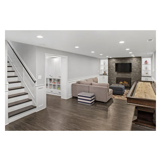 Midwest Suburban Basement Remodel - Transitional - Basement - Columbus ...