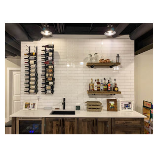 Modern Farm House Finished Basement - Farmhouse - Basement - Chicago ...