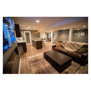 Open Concept Basement Layout - Rustic - Basement - Detroit - by ...