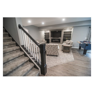 Open Railing Staircase - Modern - Basement - Detroit - by Finished ...